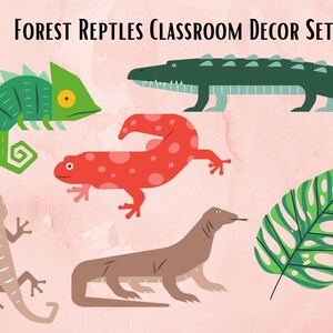 Forest Reptiles Science Classroom Decor Set, Green Classroom, Lizards ...