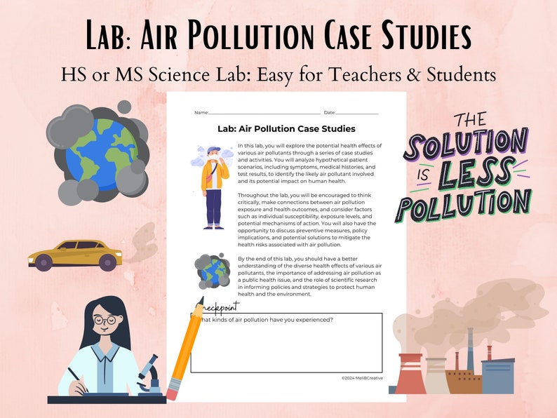 Air Pollution Case Study Lab Sheet, Earth Science, Biology Worksheet ...