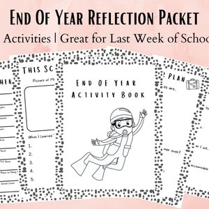 End of the School Year Activity Packet, Educational Printable, Last ...