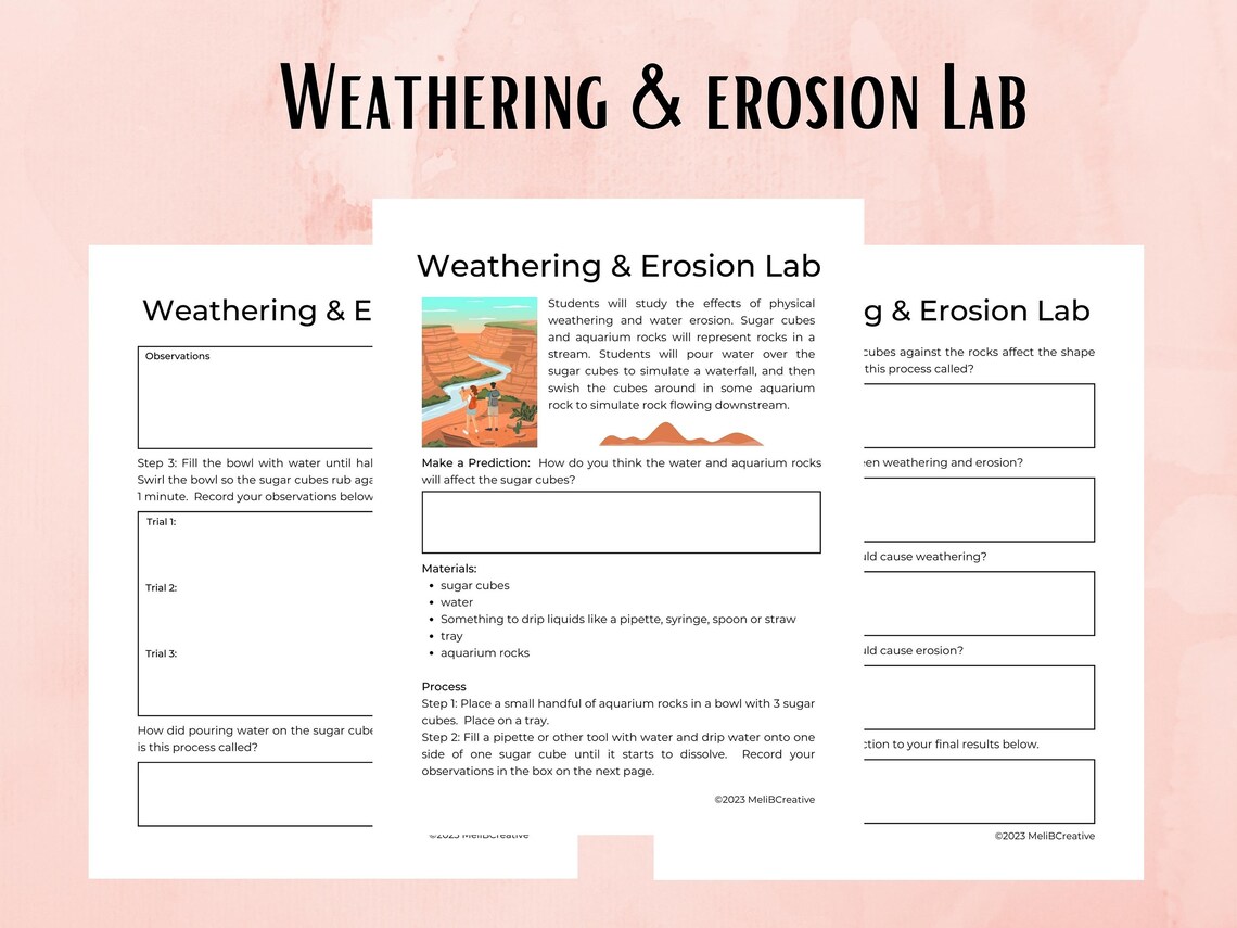 The Rock Cycle Science Worksheet Packet for Middle School Science Class ...