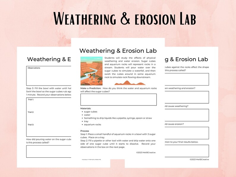 The Rock Cycle Science Worksheet Packet for Middle School Science Class ...