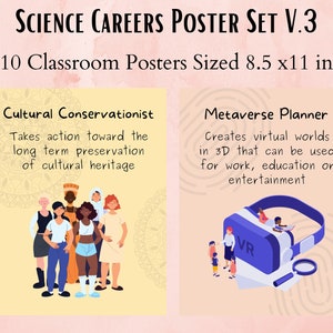 Science Careers Classroom Poster Set V.3, Science Classroom Décor ...