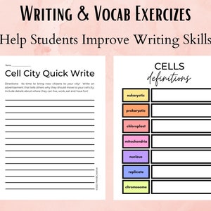 Cells Life Science Worksheet Packet for Middle School Science Class ...