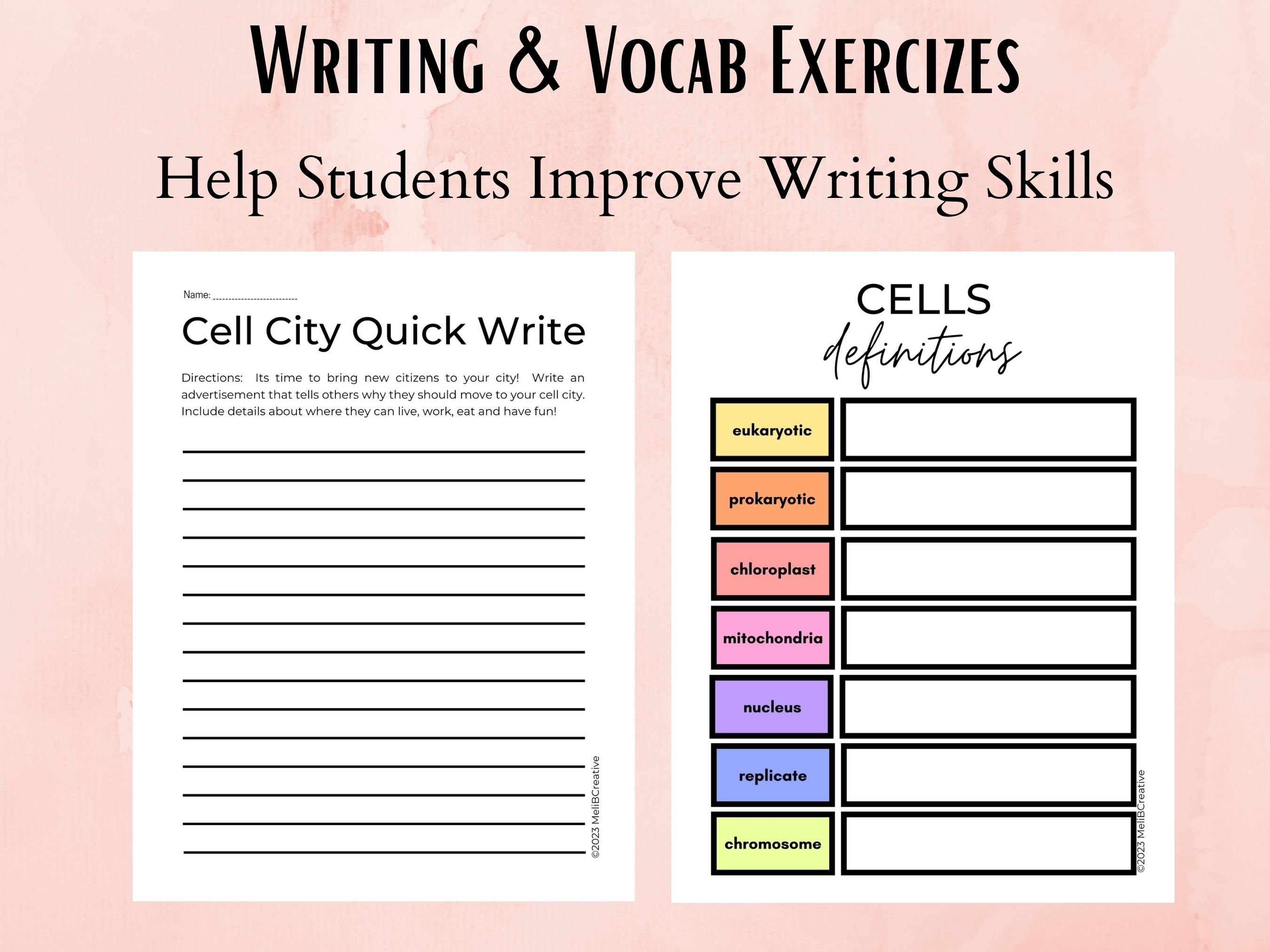 Cells Life Science Worksheet Packet for Middle School Science Class ...