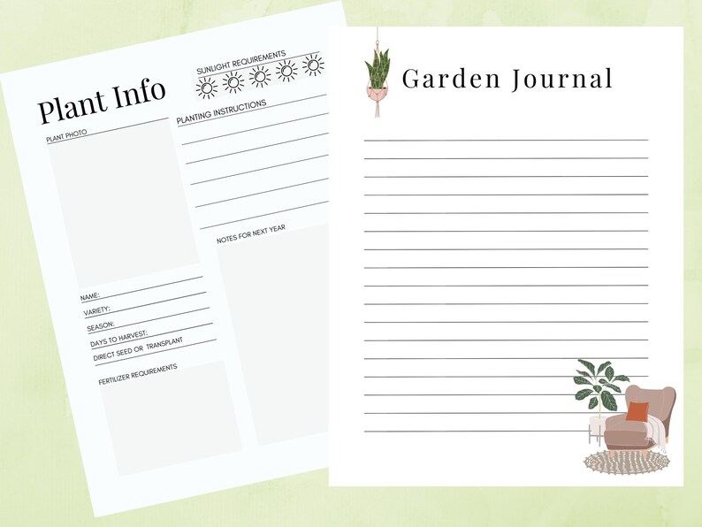 My Garden Journal Printable and Digital Ebook, Workbook, Garden Planner ...