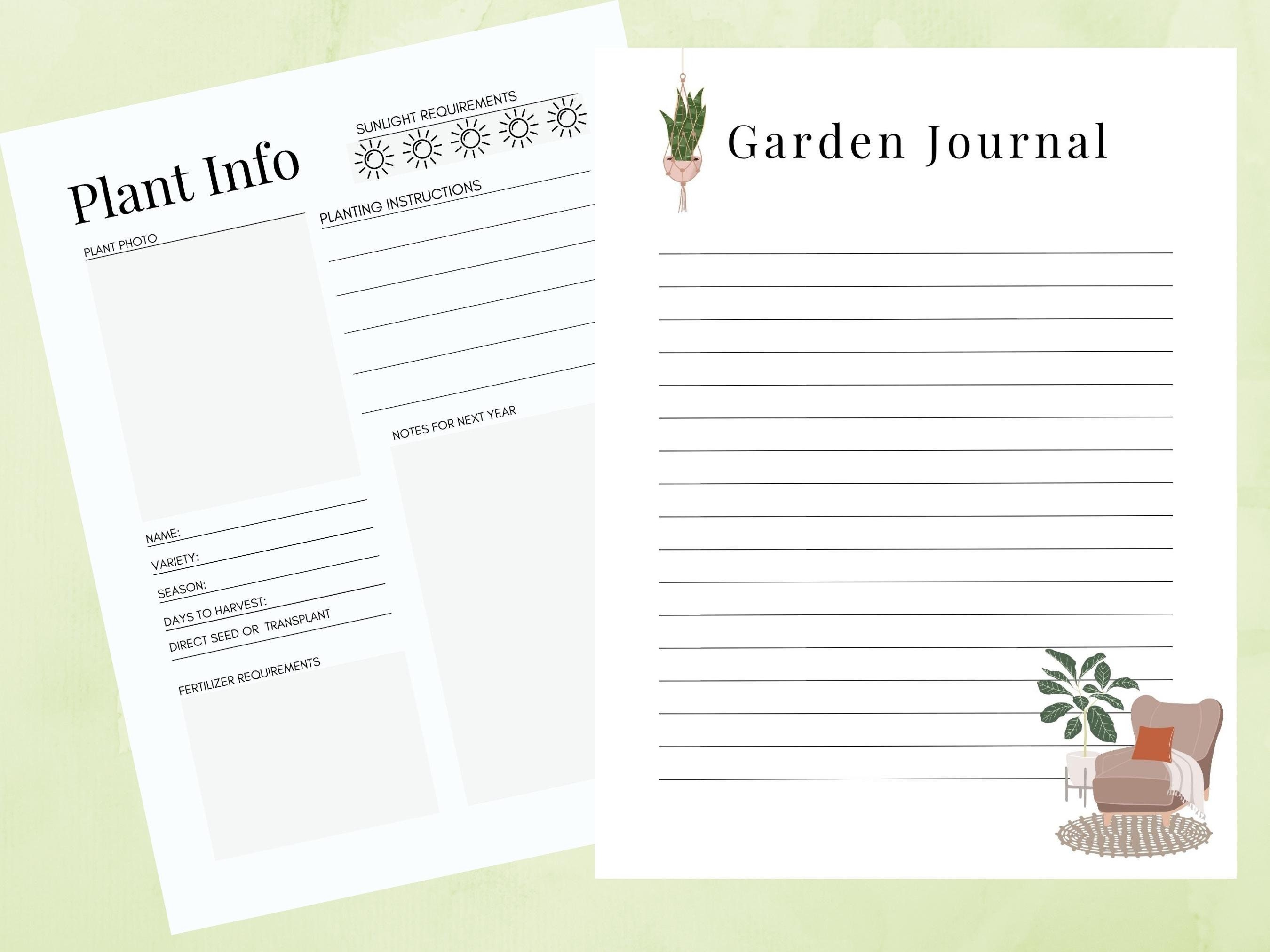 My Garden Journal Printable and Digital Ebook Workbook - Etsy