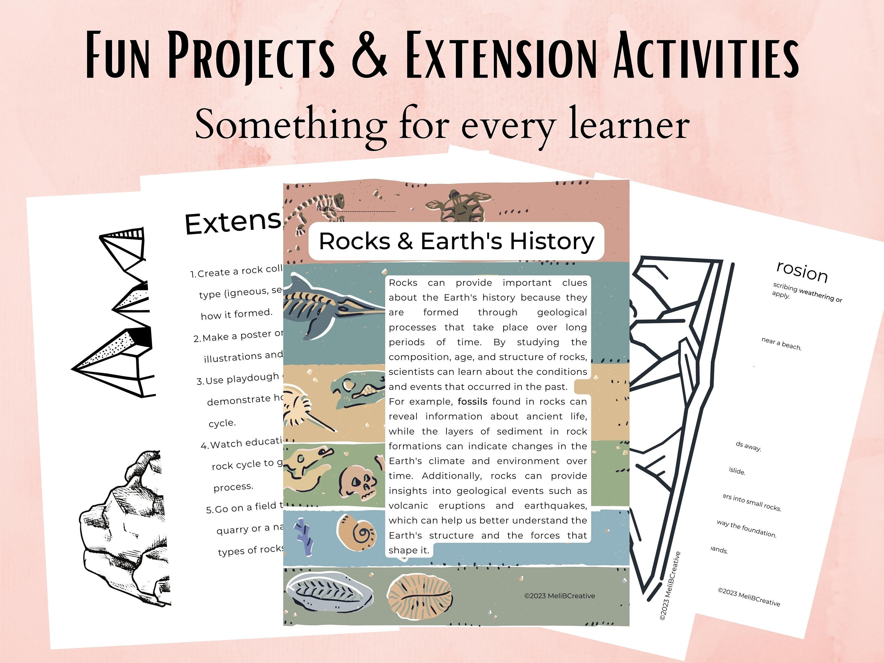 The Rock Cycle Science Worksheet Packet for Middle School Science Class ...