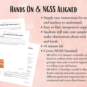 Lab Sheet: Relative Age of Rock Layers, Earth Science Worksheet, Lesson ...