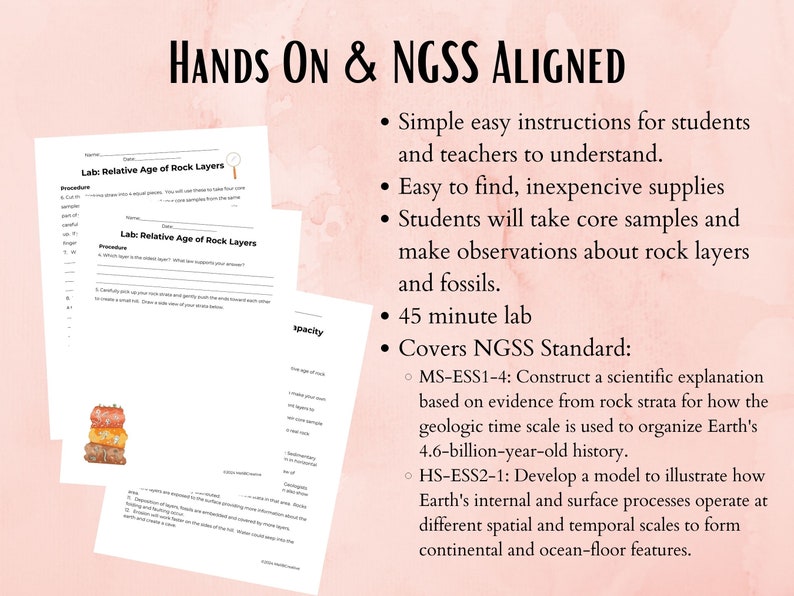 Lab Sheet: Relative Age of Rock Layers, Earth Science Worksheet, Lesson ...