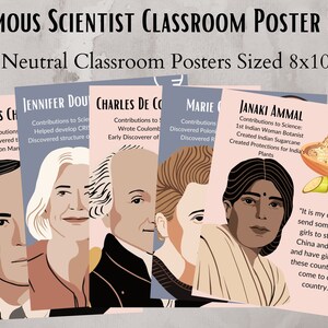 Famous Scientist Classroom Poster Set in Neutral, Science Classroom ...