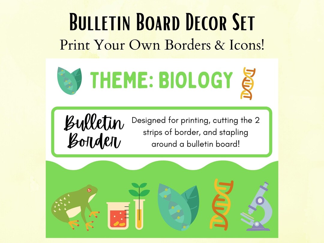 Biology Life Science Bulletin Boarder Classroom Decor Set, Science ...
