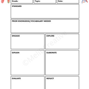 Science 5E Lesson Plan Printable or Digital PDF or PNG for Goodnotes ...