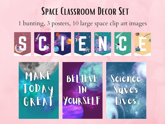 Space Science Classroom Decor Set Science Teacher Solar - Etsy