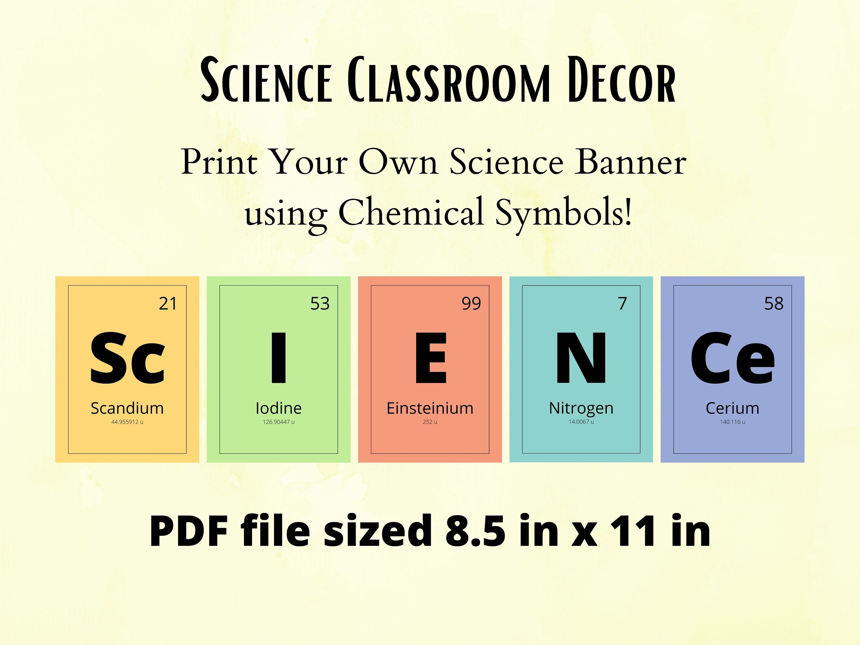 Science Classroom Banner With Chemistry Symbols, Science Classroom ...