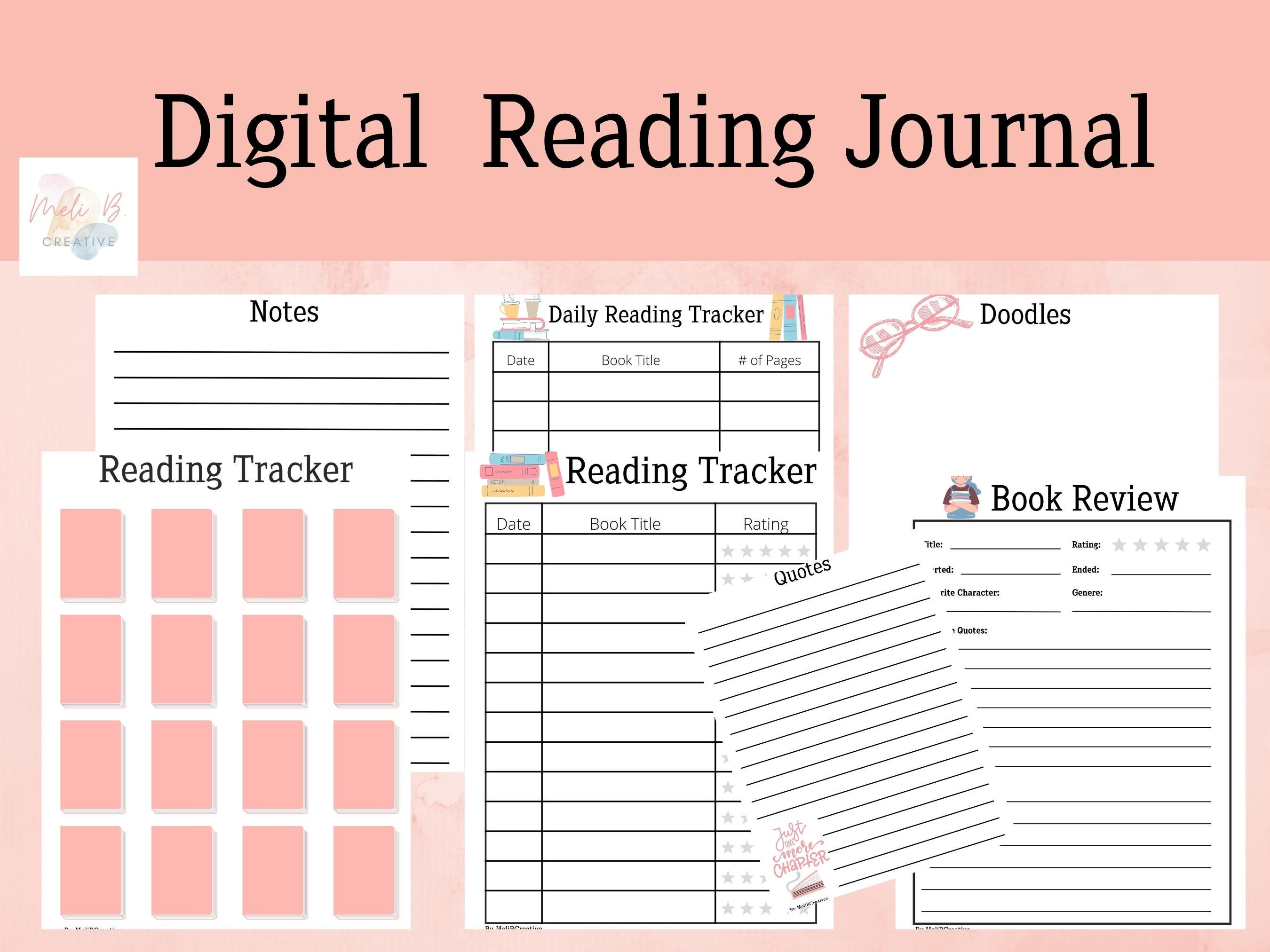 Digital Reading Journal, Goodnotes, Reading Planner, Reading Ebook ...