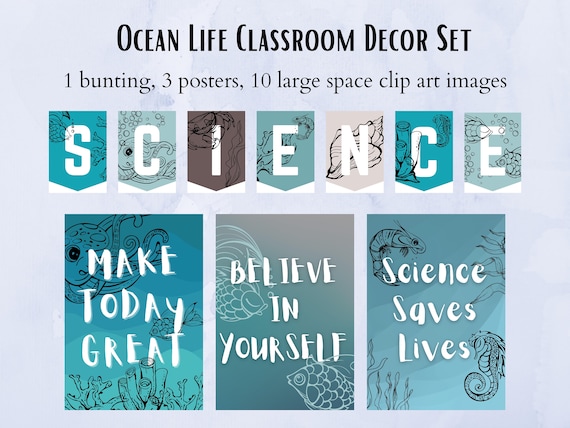 Ocean Sea Classroom Decor Set Ocean Animals Science Teacher - Etsy
