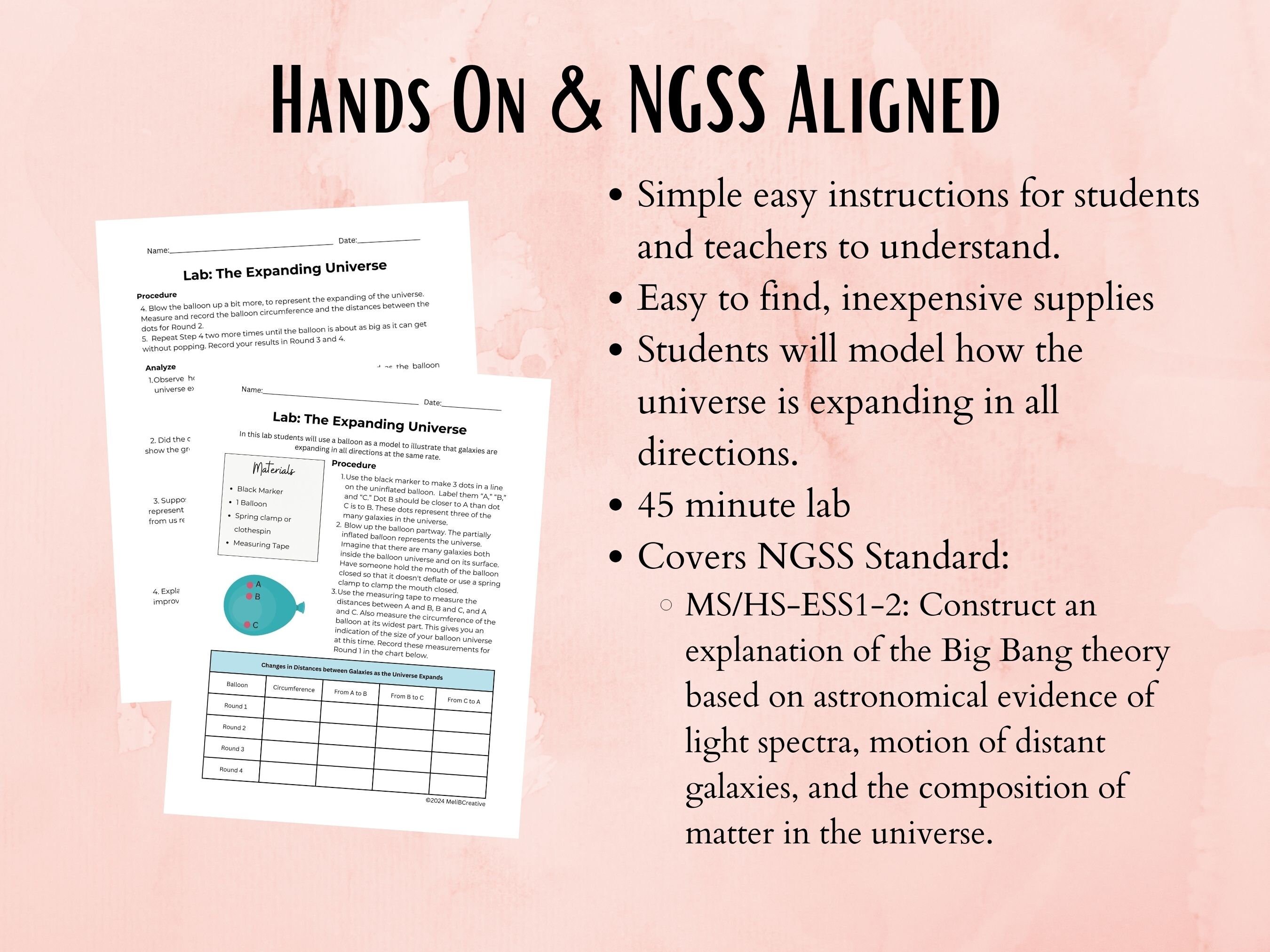Lab Sheet: the Expanding Universe, Earth Science Worksheet, Lesson ...