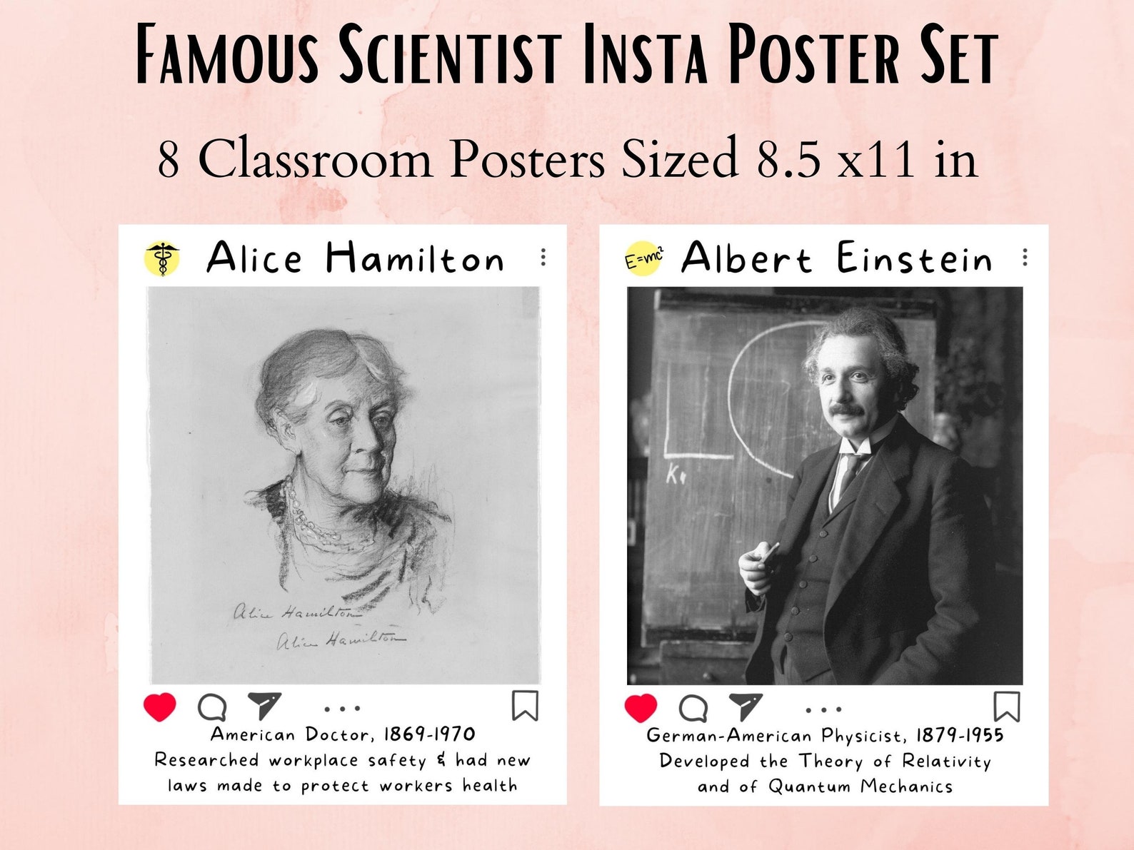 Famous Scientist Classroom Poster Set Science Classroom - Etsy