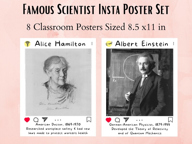 Famous Scientist Classroom Poster Set Science Classroom - Etsy