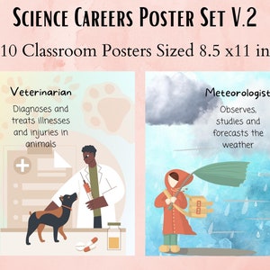Science Careers Classroom Poster Set V.2, Science Classroom Décor ...