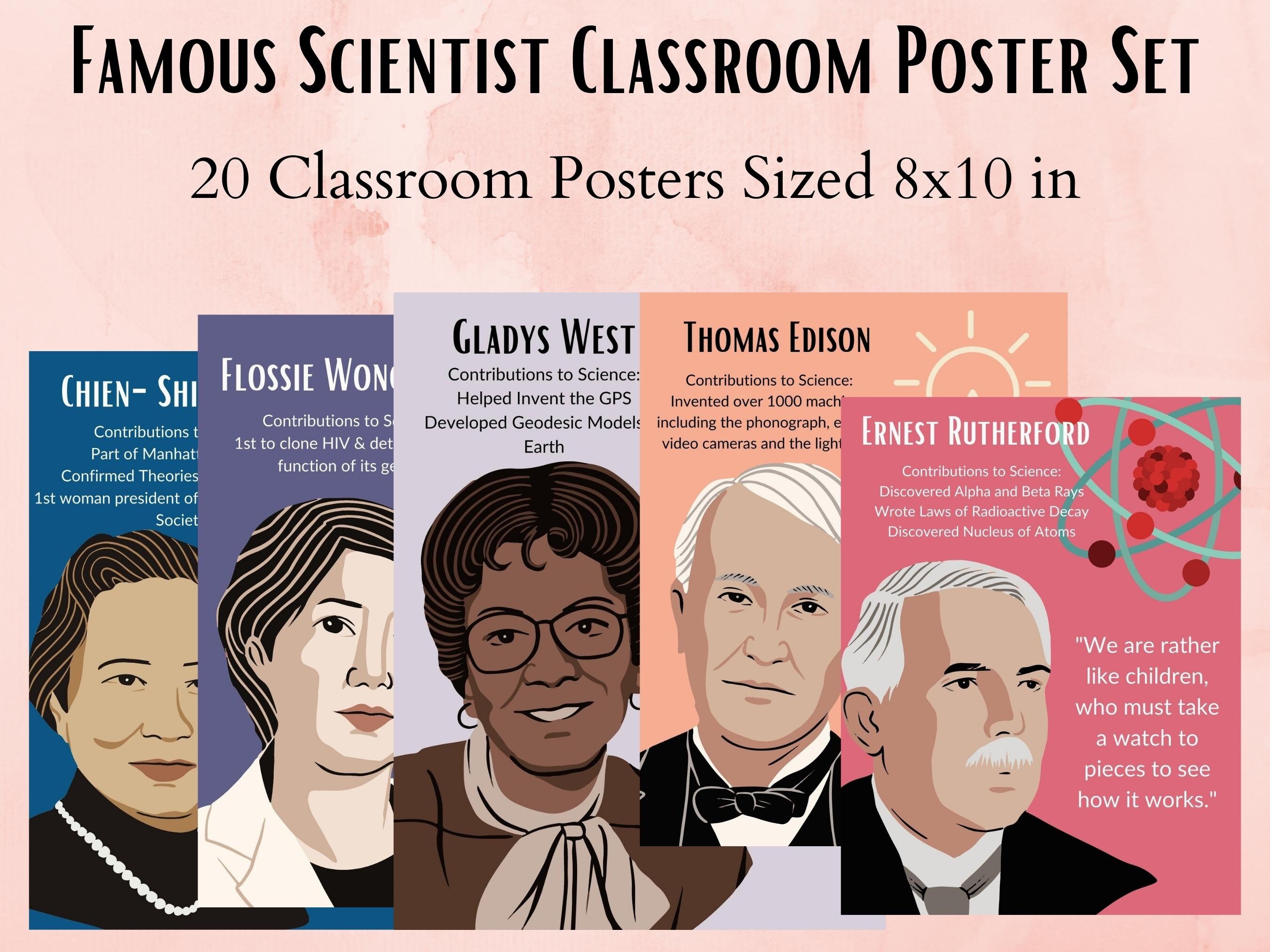 Famous Scientist Classroom Poster Set Science Classroom Etsy