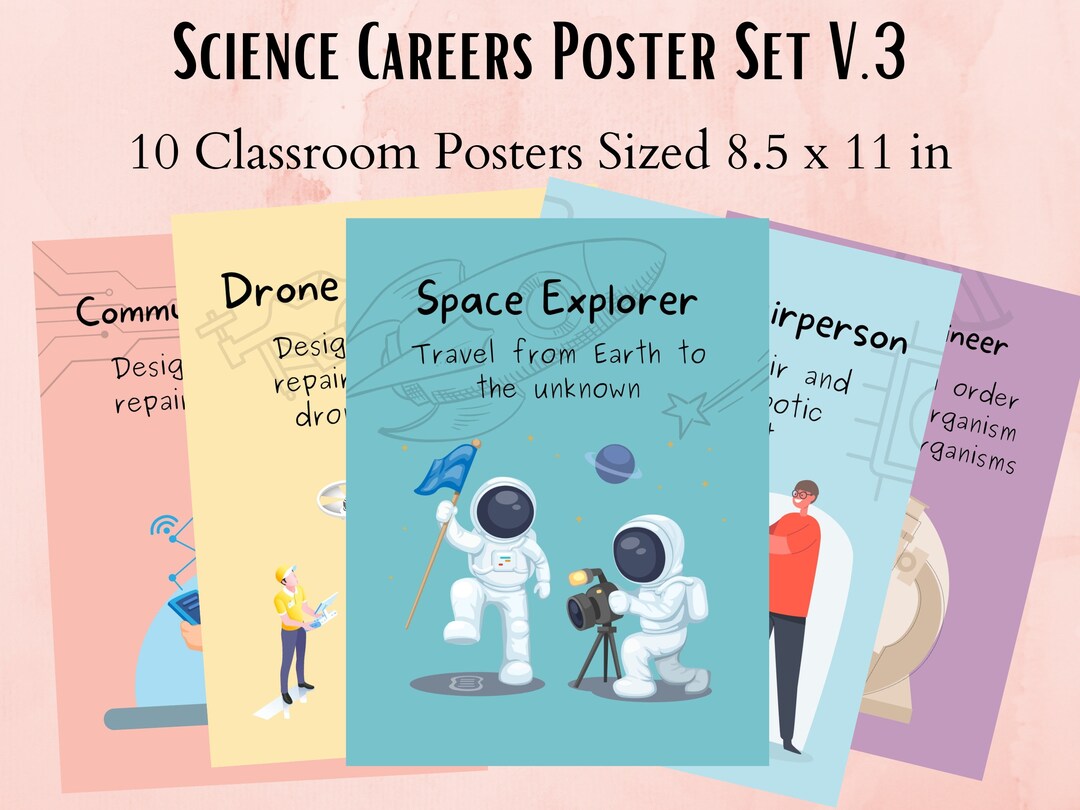 Science Careers Classroom Poster Set V.3, Science Classroom Décor ...