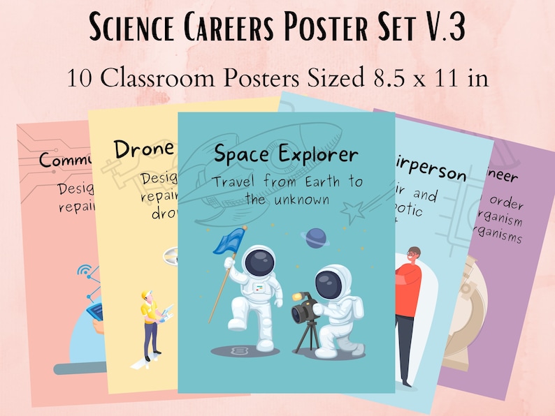 Science Careers Classroom Poster Set V.3 Science Classroom - Etsy