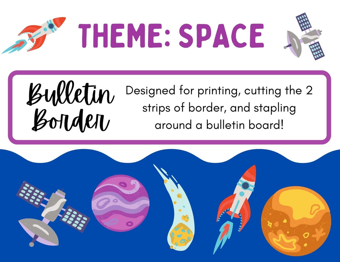 Space Bulletin Boarder Classroom Decor Set, Science Teacher, Middle ...