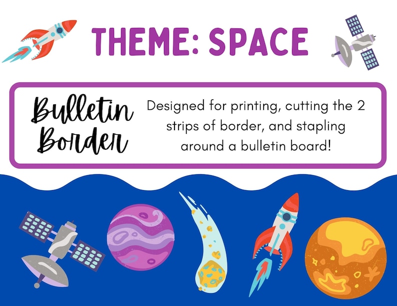 Space Bulletin Boarder Classroom Decor Set, Science Teacher, Middle ...