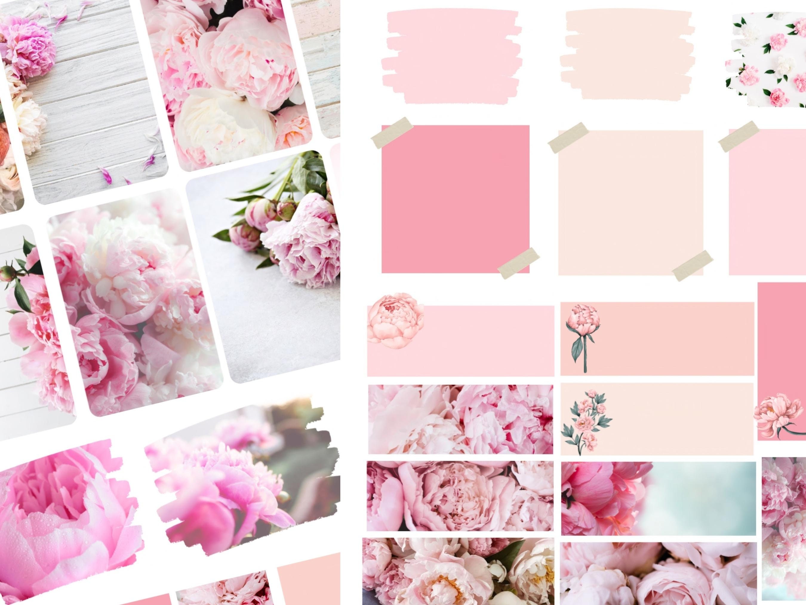 Pink Peony Digital Sticker Pack for Goodnotes Digital Planners, for ...