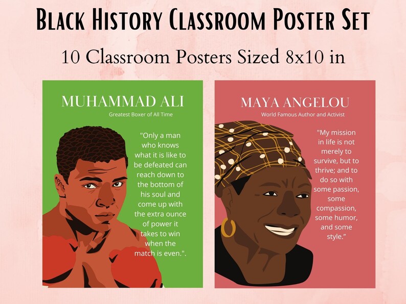 Black History Month Classroom Decor Poster Set African - Etsy