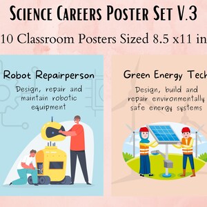 Science Careers Classroom Poster Set V.3, Science Classroom Décor ...