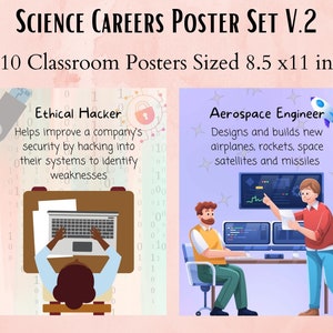 Science Careers Classroom Poster Set V.2, Science Classroom Décor ...