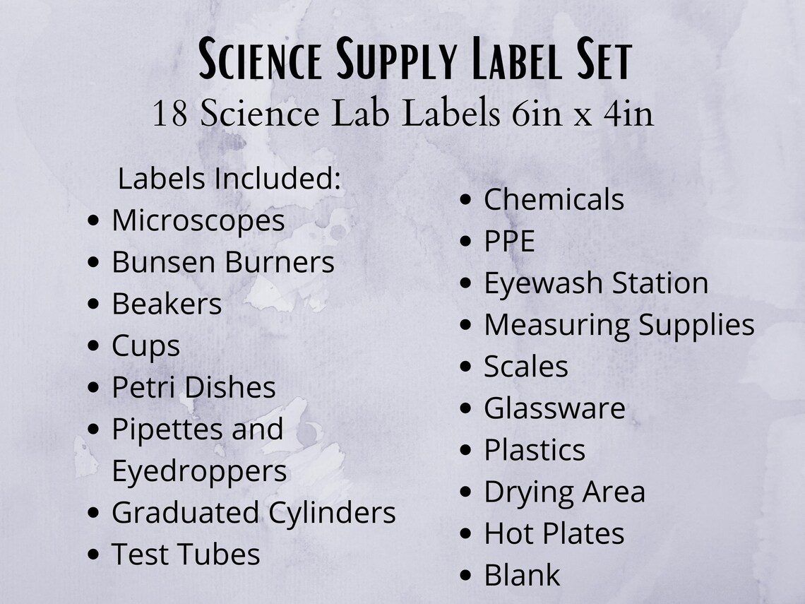 Science Lab Label Set Science Classroom Décor Science - Etsy