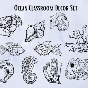 Ocean Sea Classroom Decor Set, Ocean Animals, Science Teacher, Middle ...