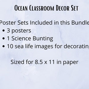 Ocean Sea Classroom Decor Set, Ocean Animals, Science Teacher, Middle ...