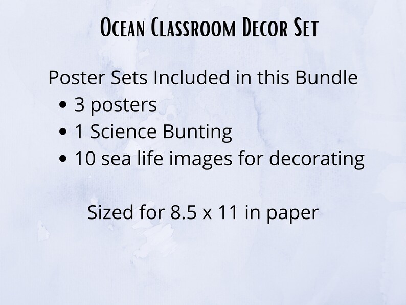 Ocean Sea Classroom Decor Set, Ocean Animals, Science Teacher, Middle ...