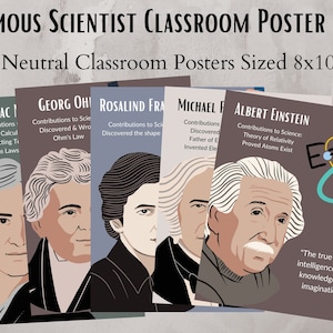 Famous Scientist Classroom Poster Set in Neutral, Science Classroom ...
