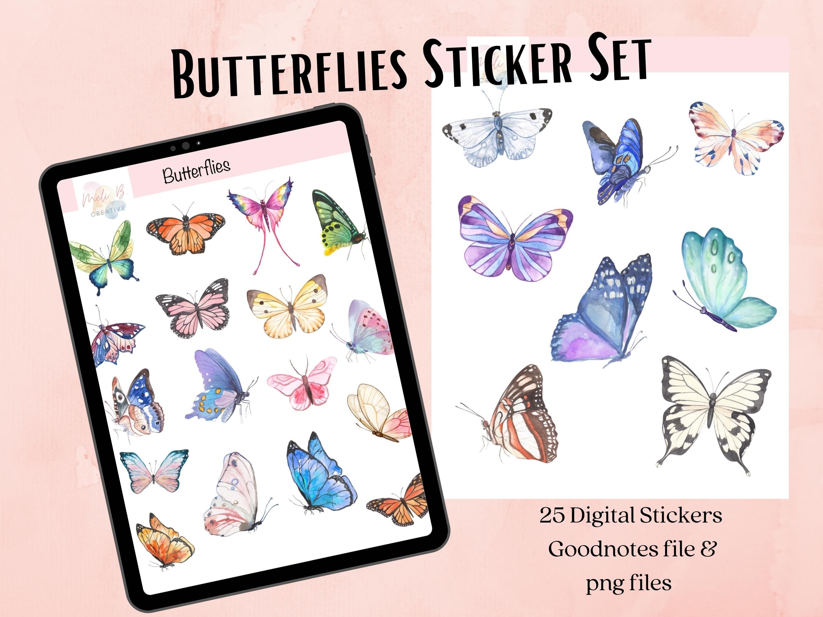 Butterflies Goodnotes Sticker Set, Spring Stickers, iPad Stickers ...