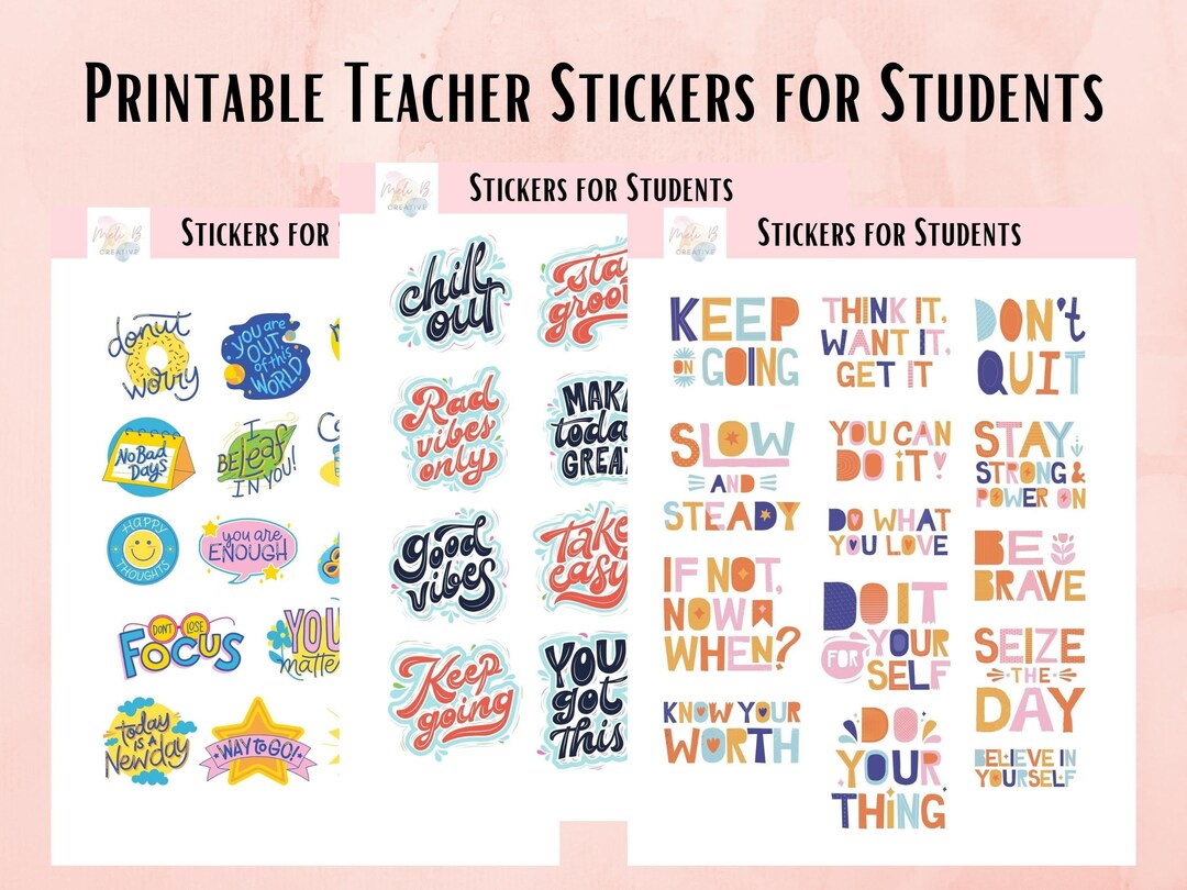 Printable Motivational Teacher Stickers, Inspirational Stickers ...