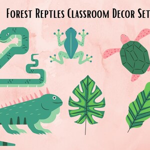 Forest Reptiles Science Classroom Decor Set, Green Classroom, Lizards ...