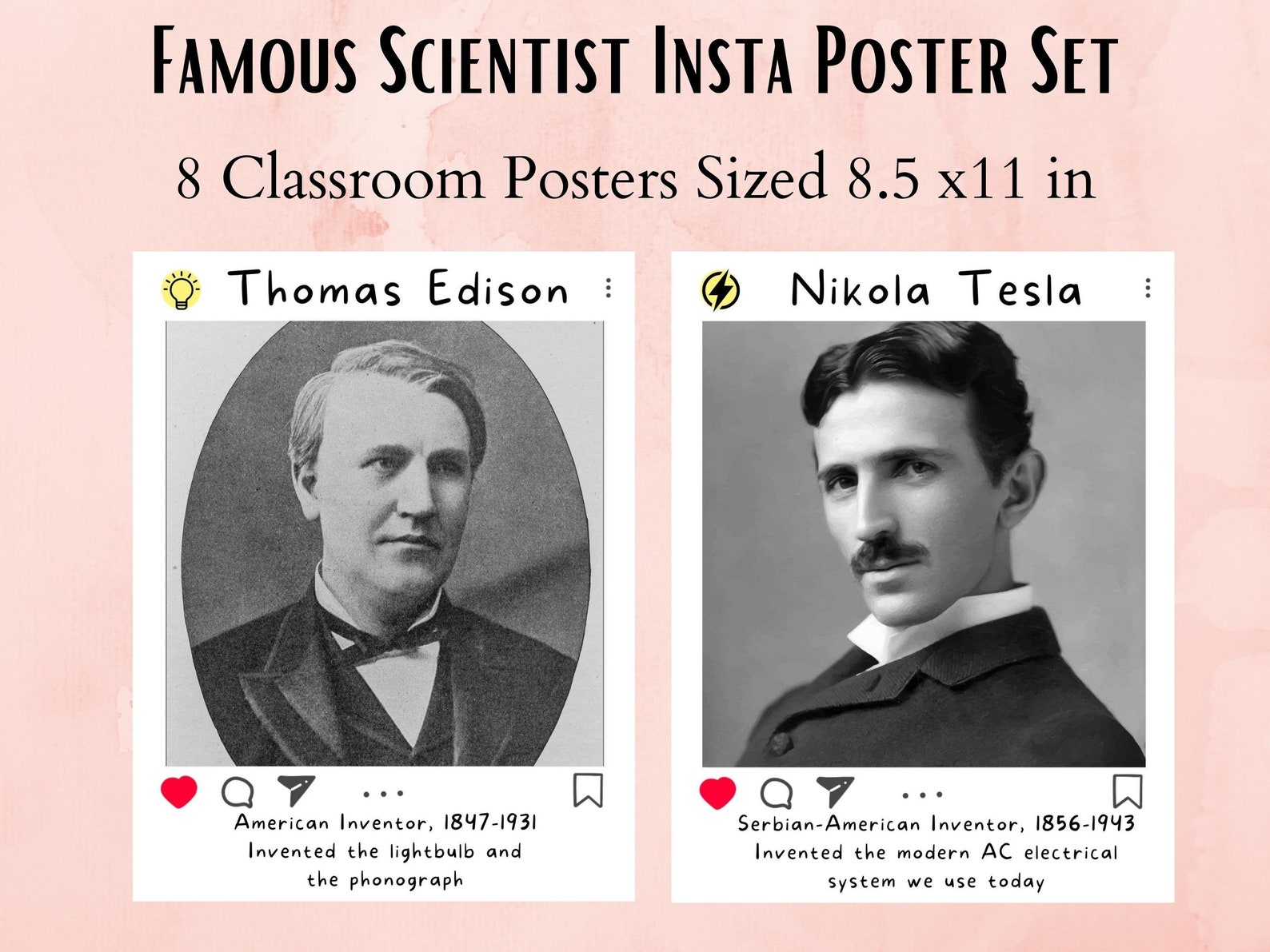 Famous Scientist Classroom Poster Set Science Classroom - Etsy