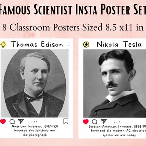 Famous Scientist Classroom Poster Set, Science Classroom Décor, Men ...