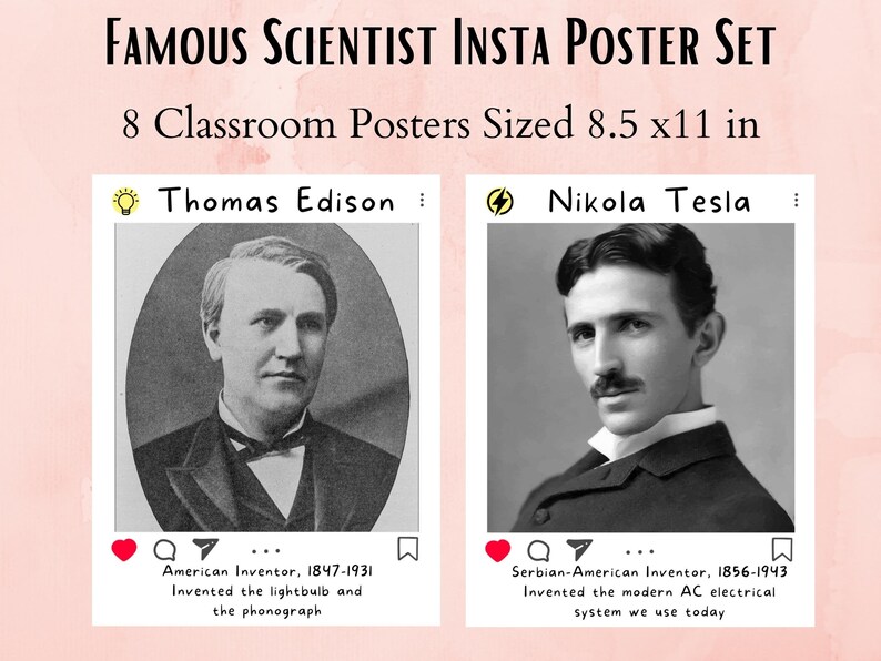 Famous Scientist Classroom Poster Set Science Classroom - Etsy