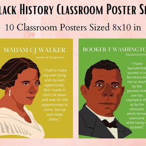 Black History Month Classroom Decor Poster Set, African American ...