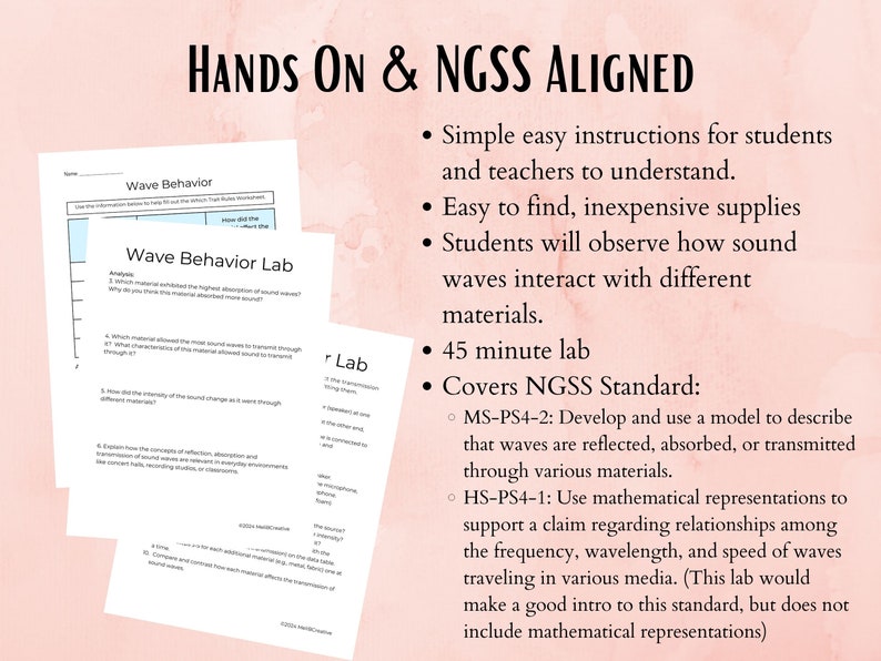 Lab Sheet: Wave Behavior, Physics Worksheet, Lesson, Science Teachers ...