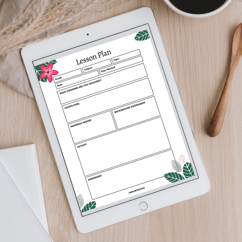 Daily Lesson Plan Printable or Digital PDF or PNG for Goodnotes ...