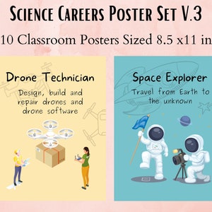 Science Careers Classroom Poster Set V.3, Science Classroom Décor ...