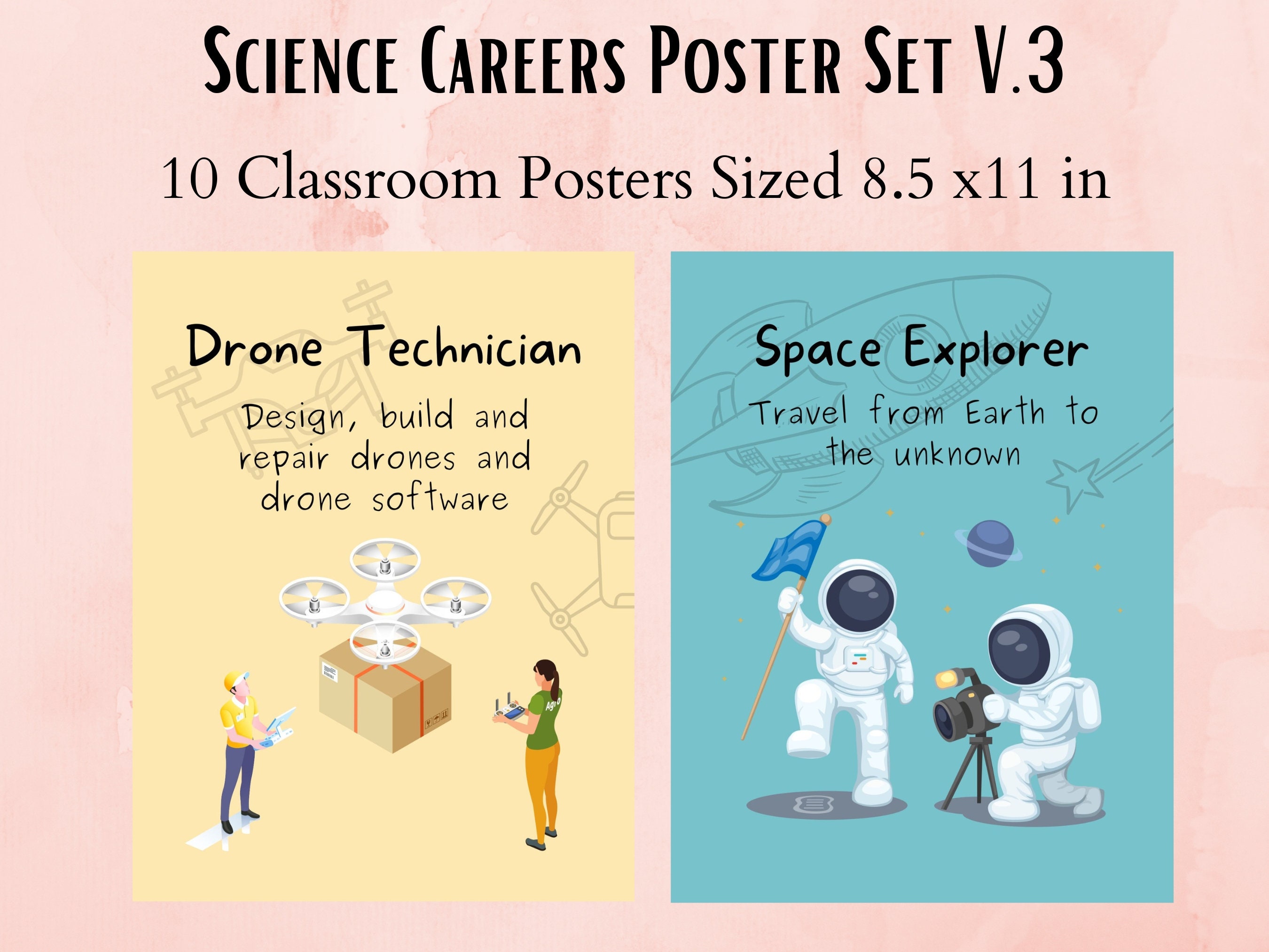 Science Careers Classroom Poster Set V.3 Science Classroom - Etsy