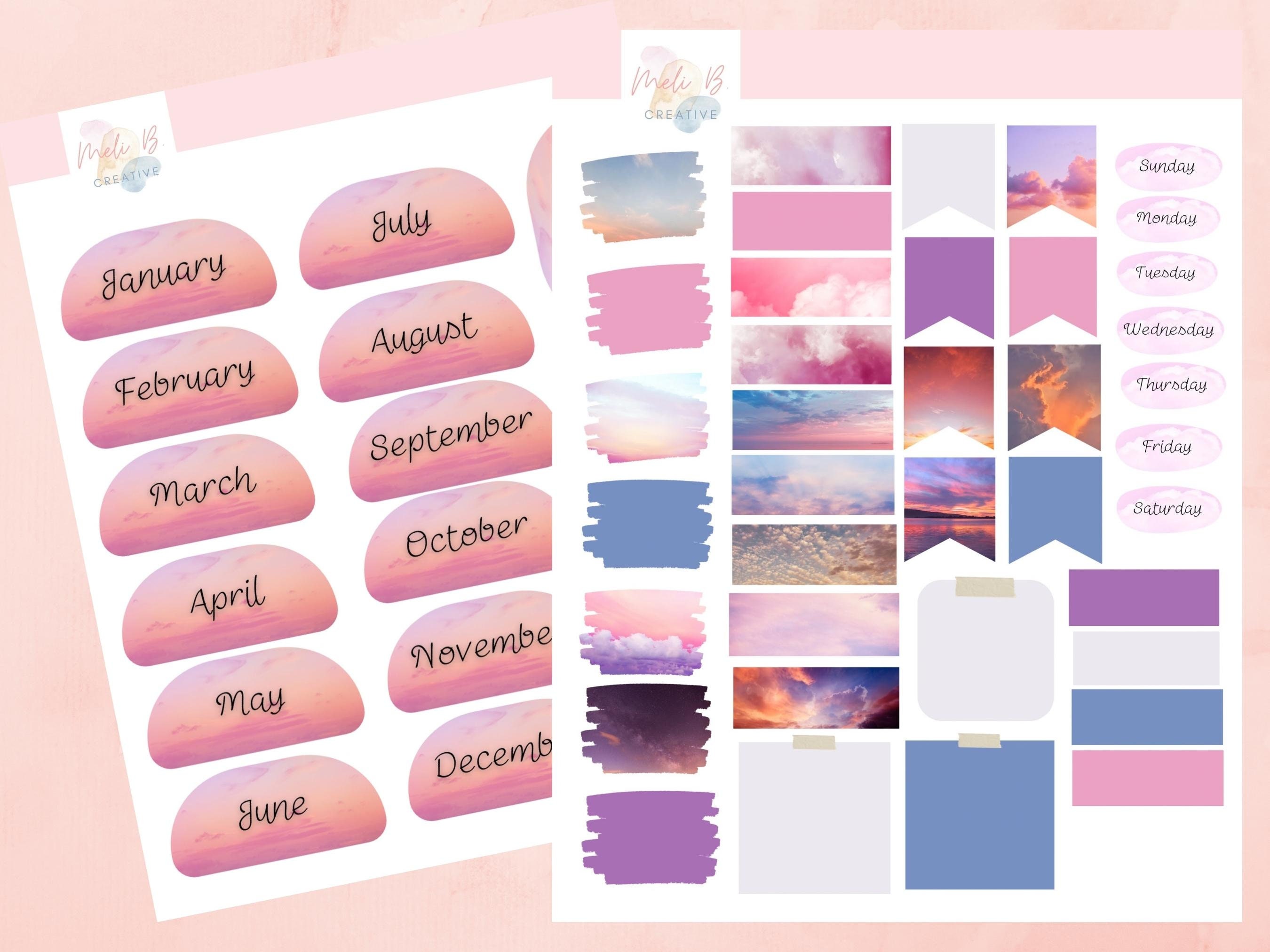 Sunset Skies Digital Stickers for Goodnotes, Bullet Journal, Digital ...
